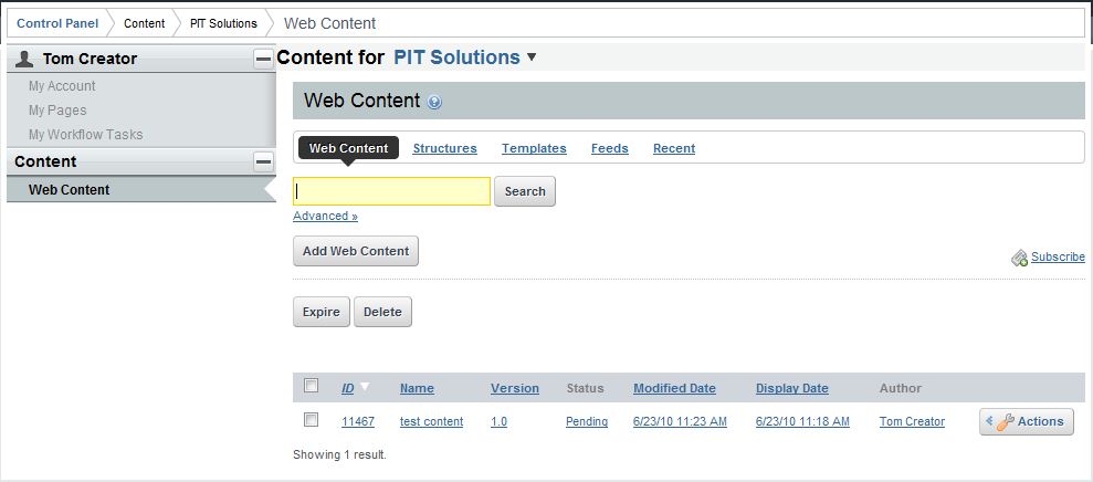 Content Publishing Workflow configuration in Liferay - PITS Blog